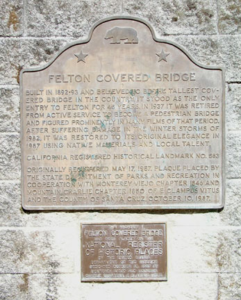 ECV1850 Plaque: Felton Covered Bridge