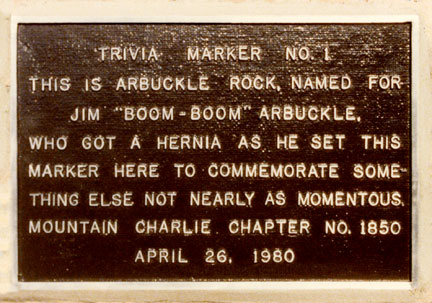 ECV1850 Plaque: Trivia Marker No. 1